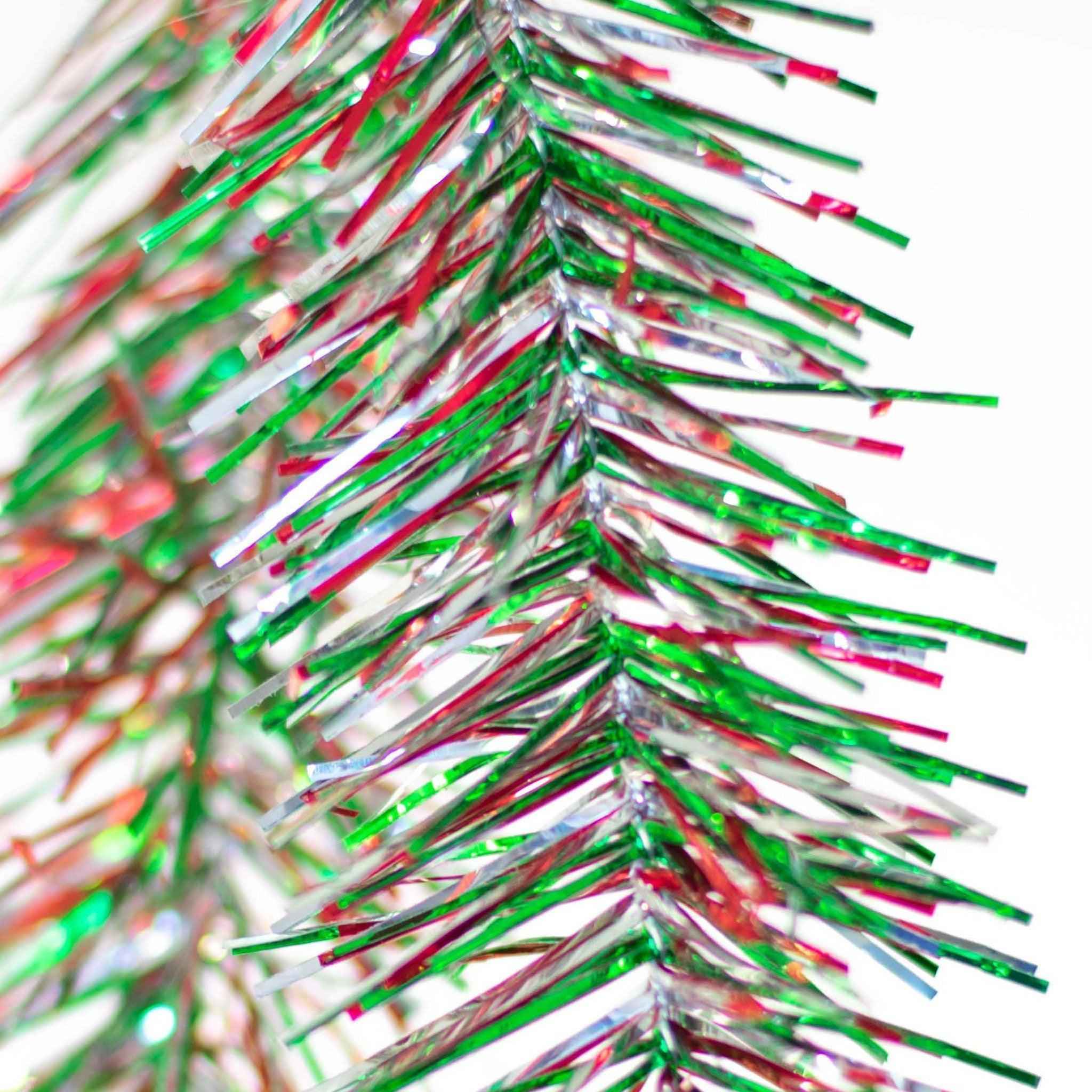 Buy Red, Green, and Silver Tinsel Garland Online at Best Price
